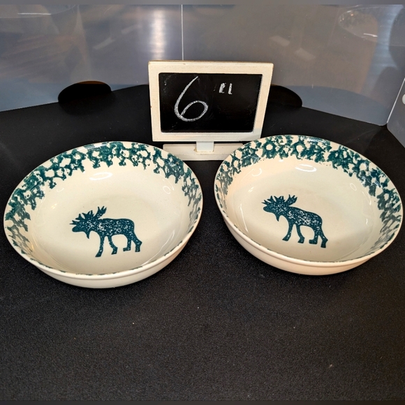 Tienshan | Dining | Folk Art Moose Country Vintage Greencream Ceramic ...